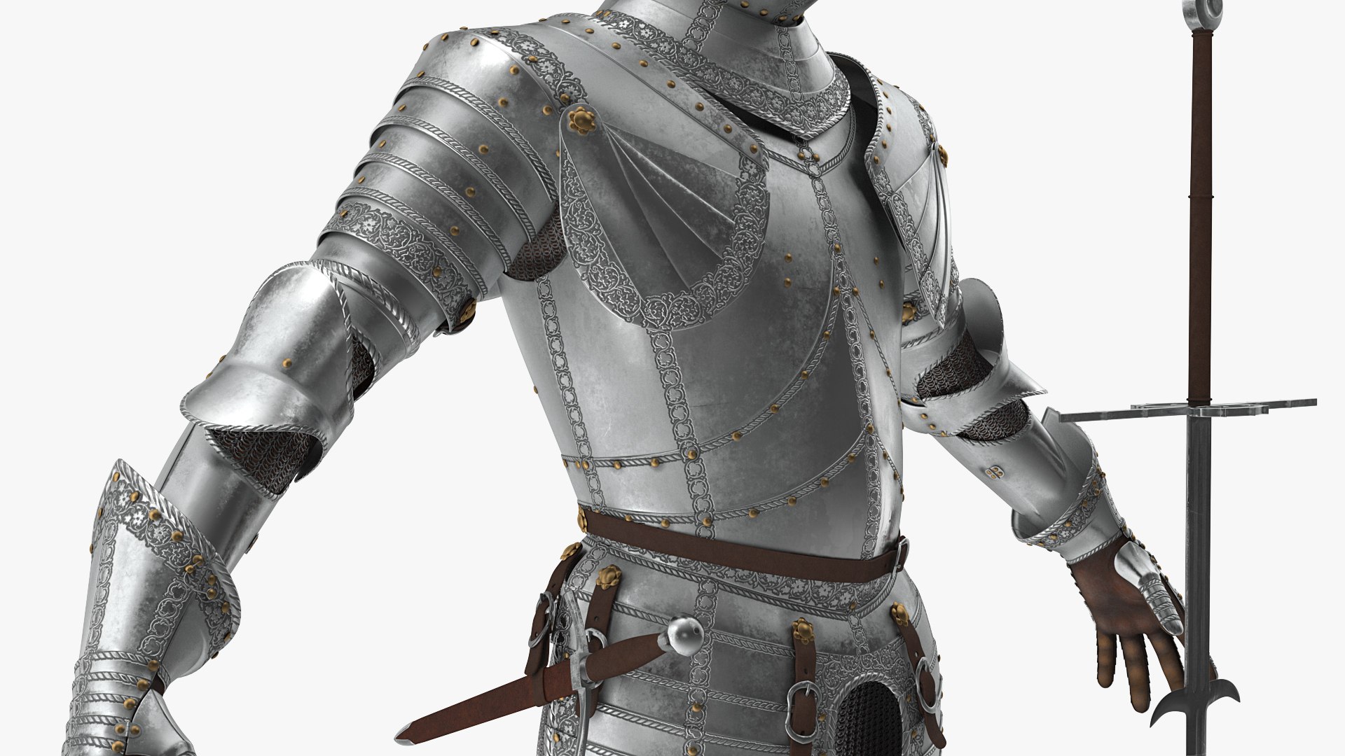 Polished plate armor zweihander 3D model - TurboSquid 1533045