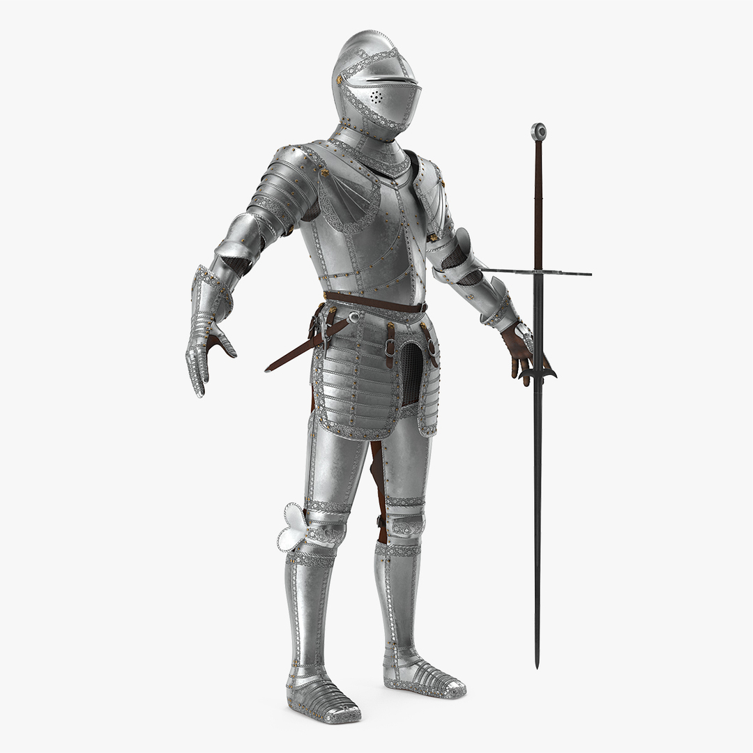 Polished plate armor zweihander 3D model - TurboSquid 1533045