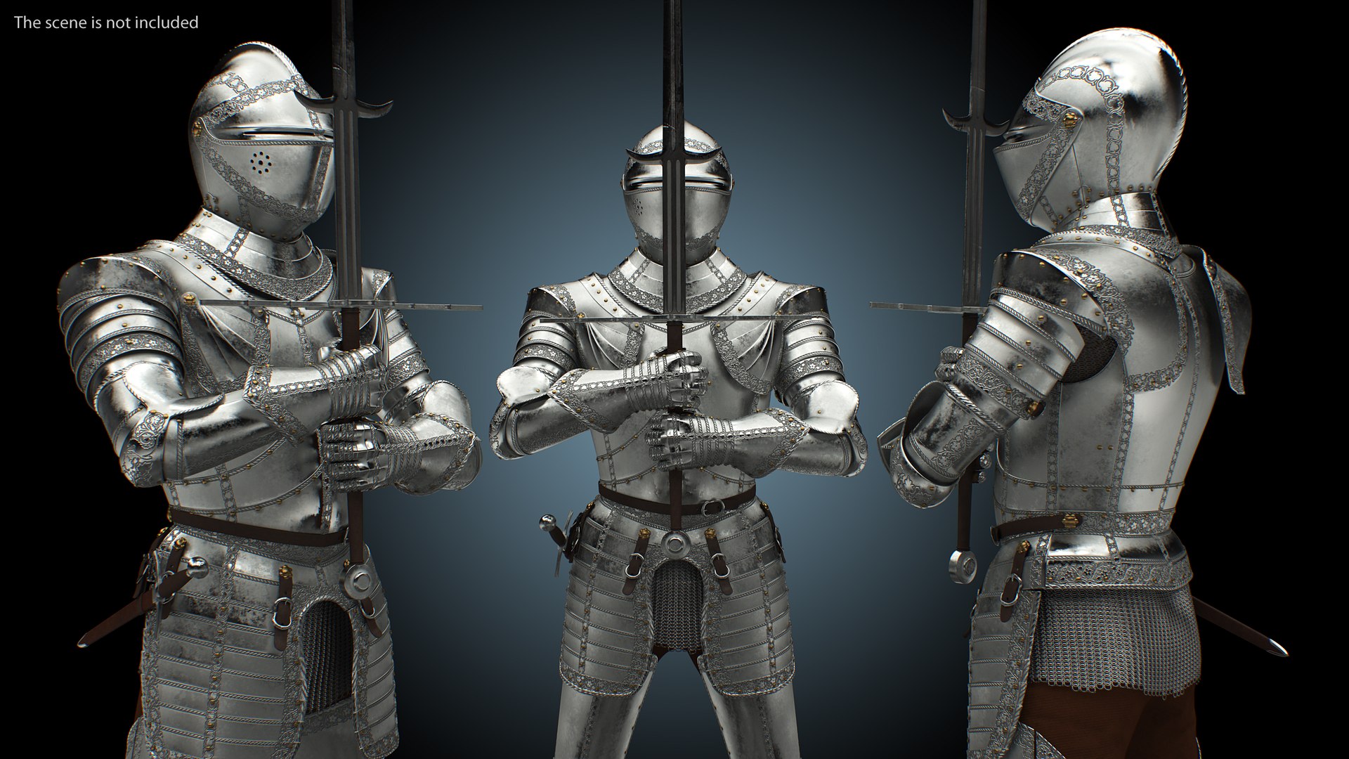Polished plate armor zweihander 3D model - TurboSquid 1533045