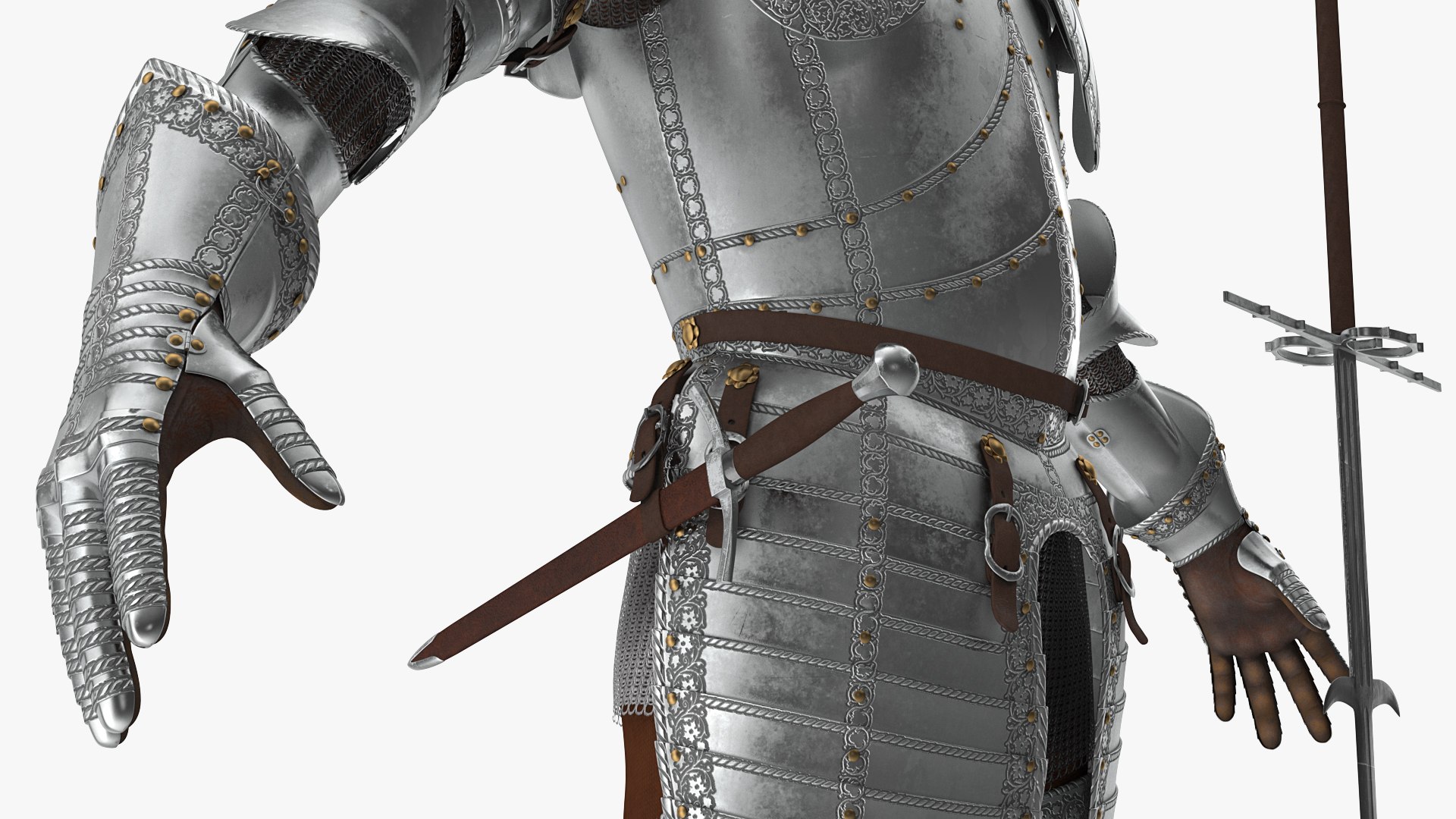 Polished plate armor zweihander 3D model - TurboSquid 1533045