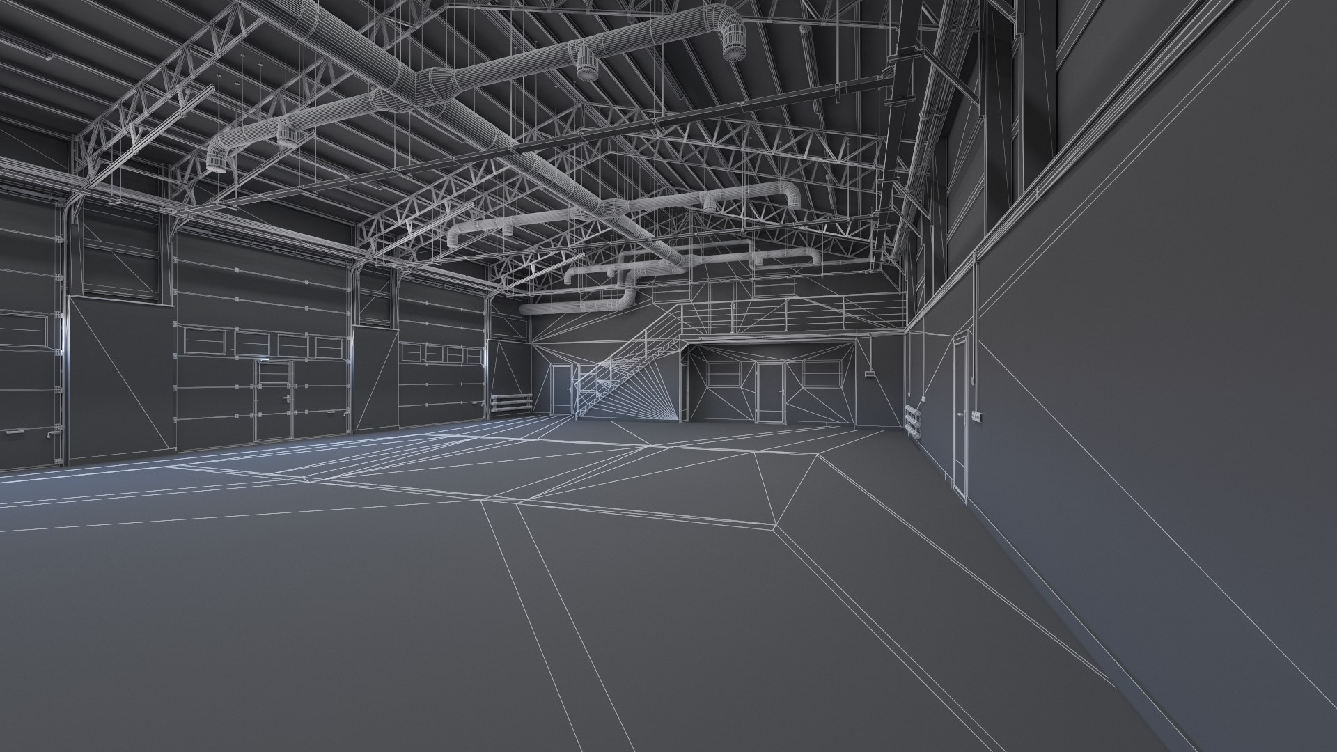 3D Big Garage Empty Interior Vray - TurboSquid 2179700