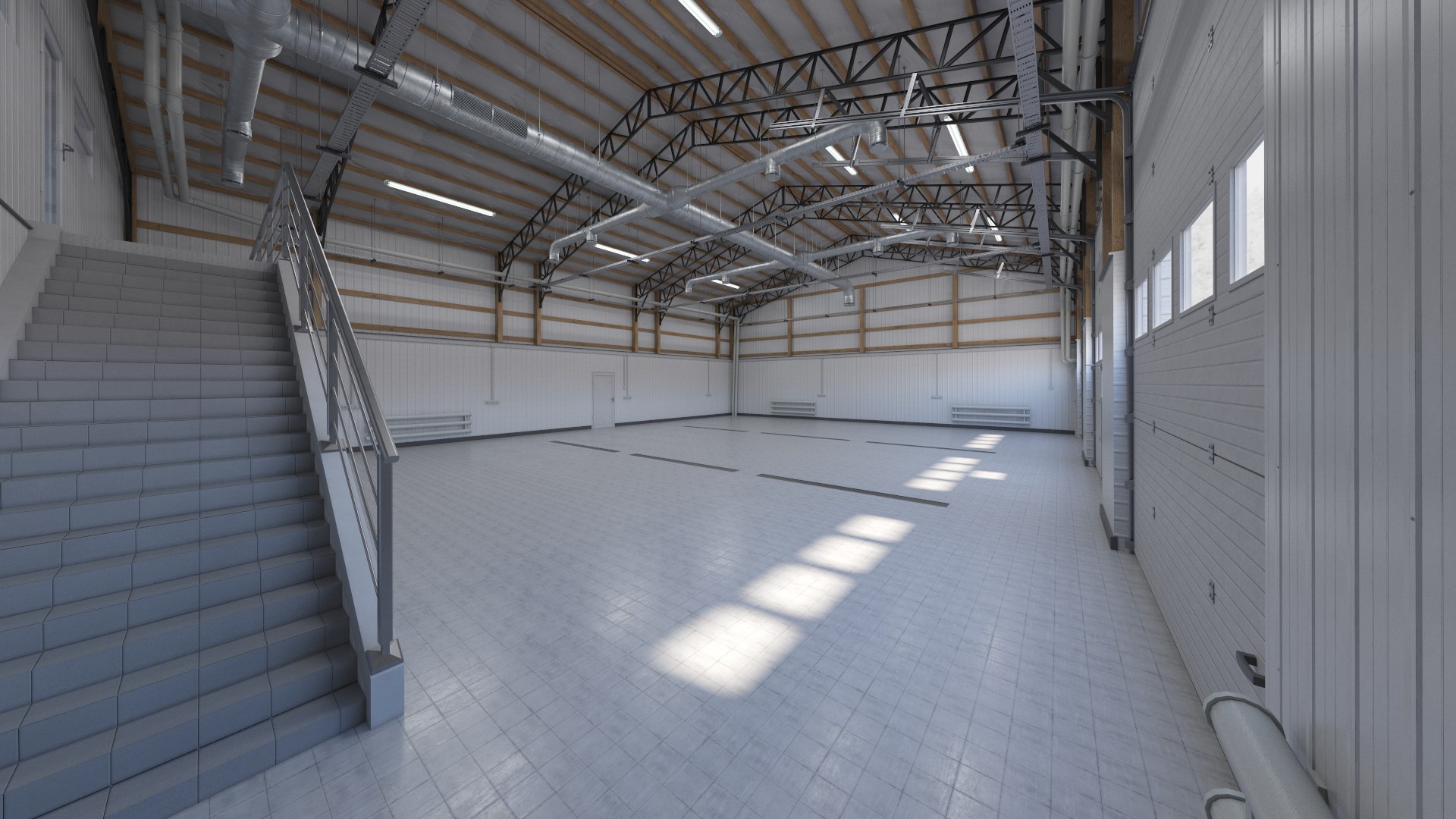 3D Big Garage Empty Interior Vray - TurboSquid 2179700
