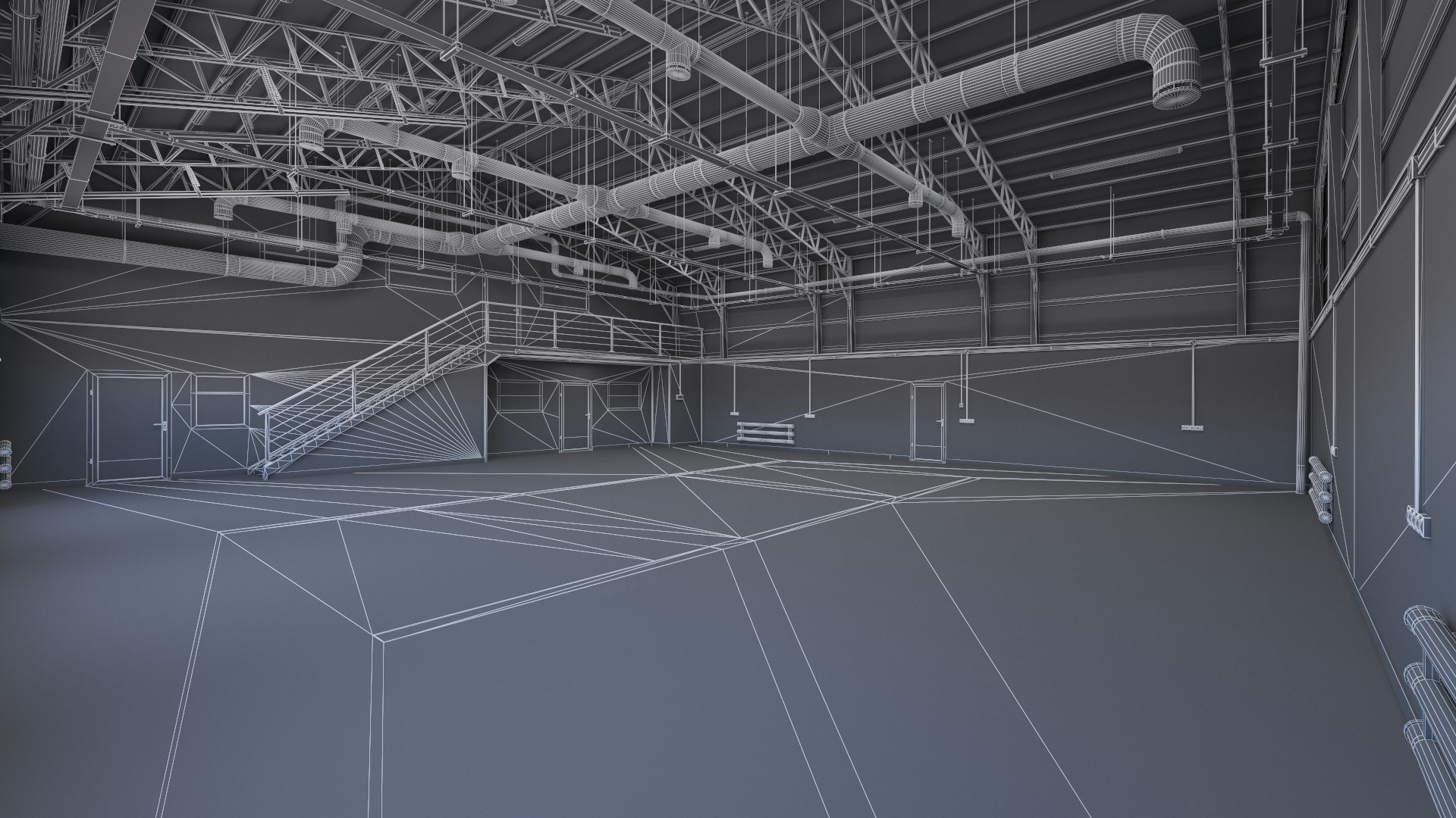 3D Big Garage Empty Interior Vray - TurboSquid 2179700
