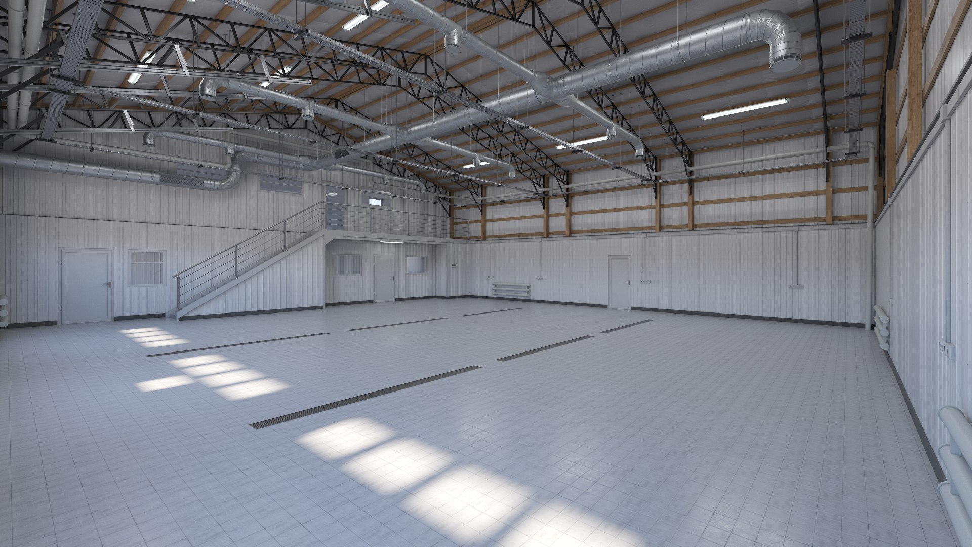 3D Big Garage Empty Interior Vray - TurboSquid 2179700