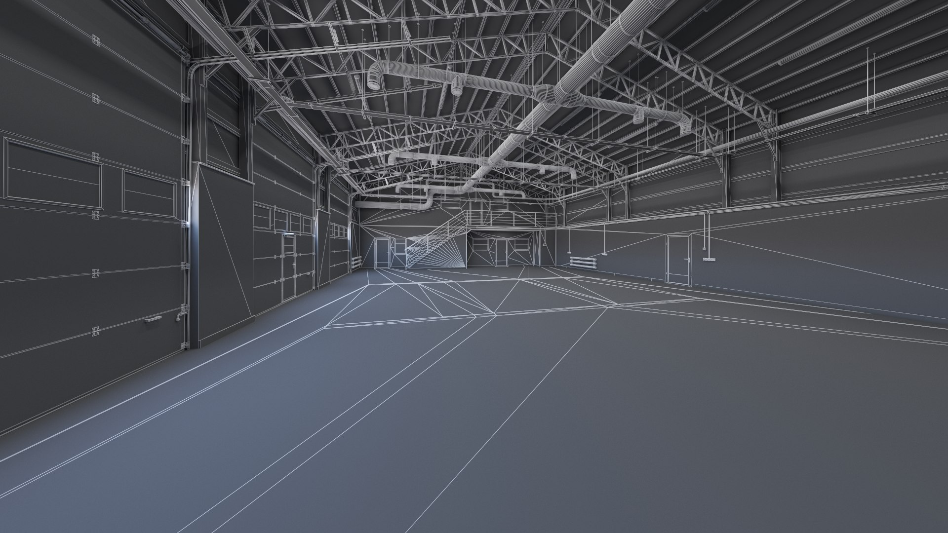3D Big Garage Empty Interior Vray - TurboSquid 2179700