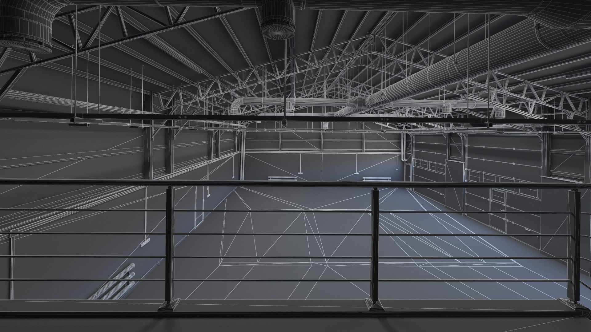 3D Big Garage Empty Interior Vray - TurboSquid 2179700