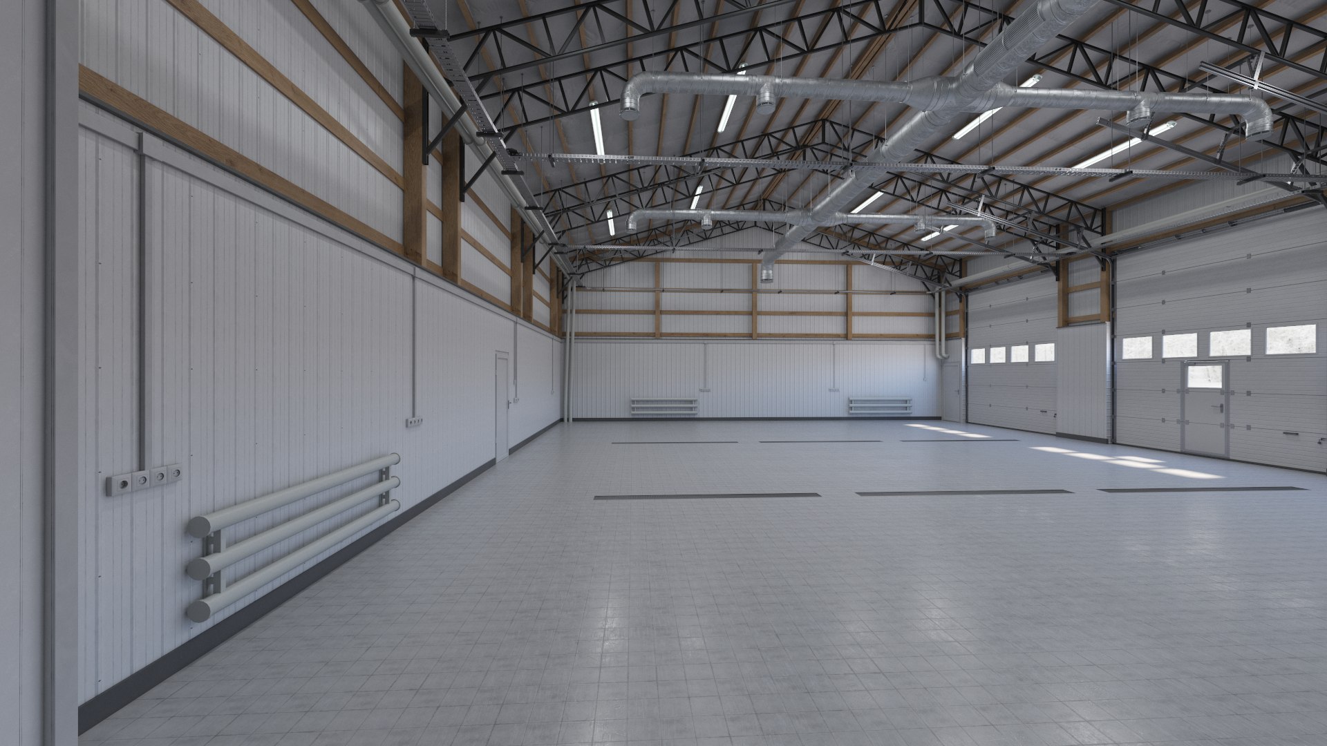 3D Big Garage Empty Interior Vray - TurboSquid 2179700