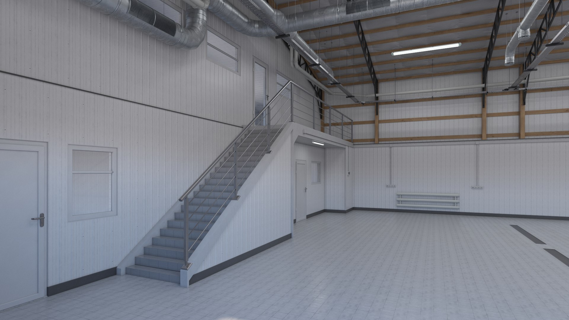 3D Big Garage Empty Interior Vray - TurboSquid 2179700