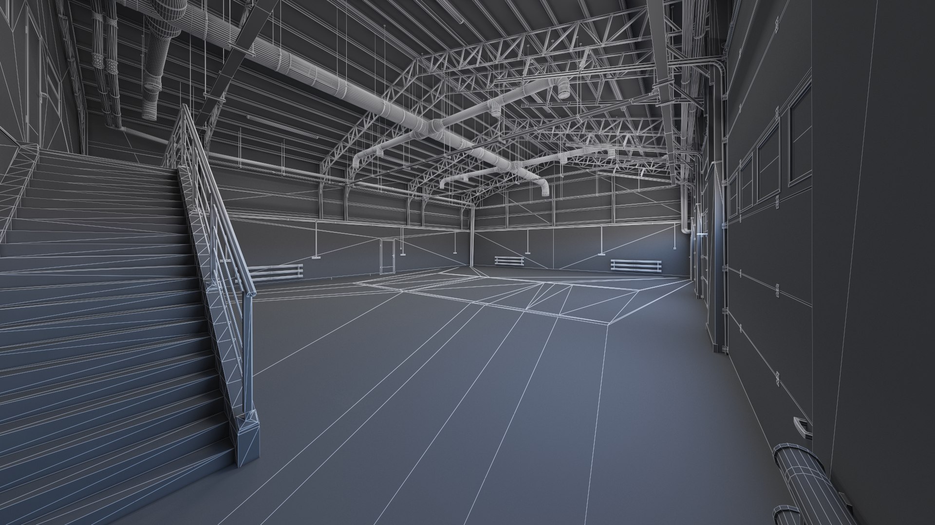 3D Big Garage Empty Interior Vray - TurboSquid 2179700