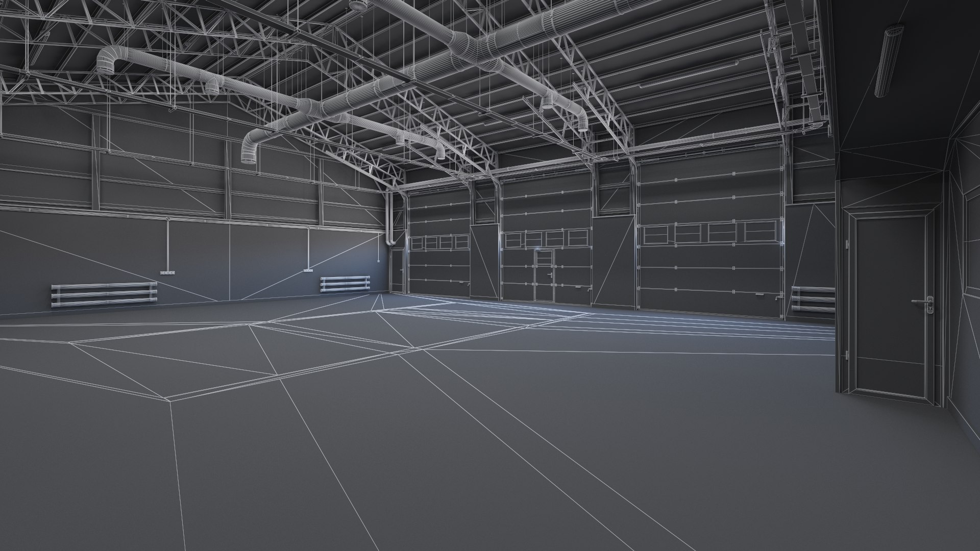 3D Big Garage Empty Interior Vray - TurboSquid 2179700