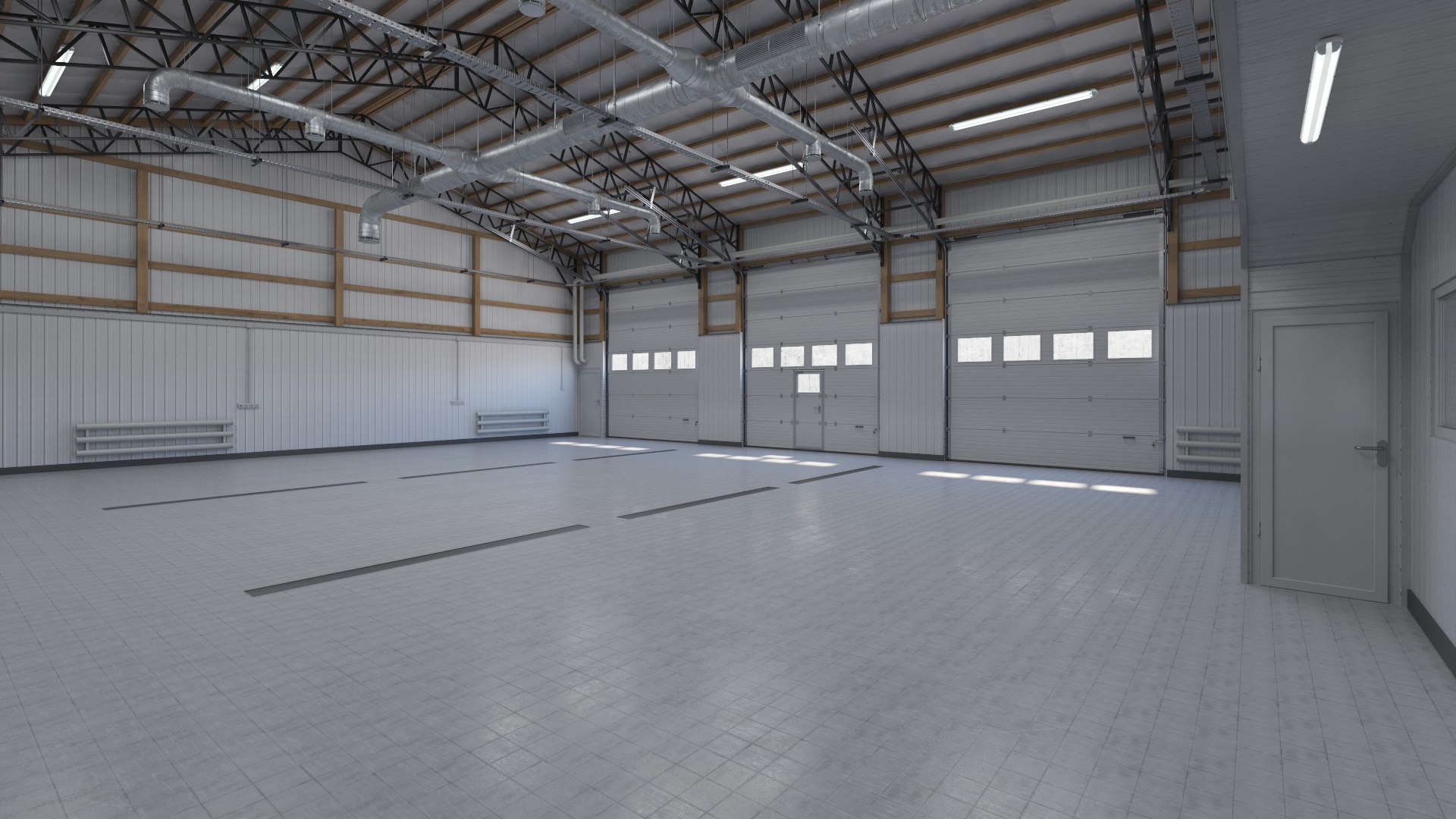 3D Big Garage Empty Interior Vray - TurboSquid 2179700