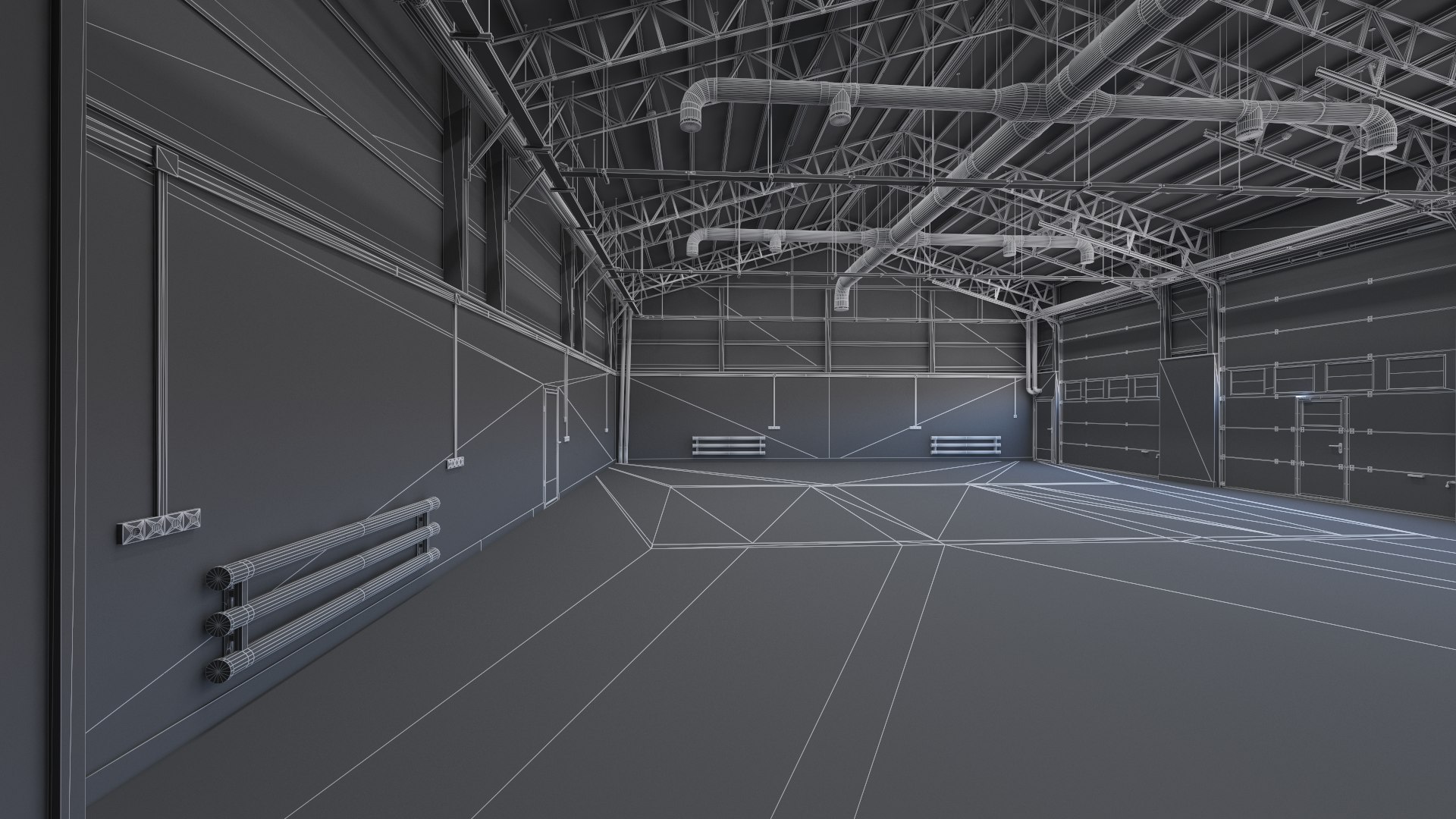 3D Big Garage Empty Interior Vray - TurboSquid 2179700