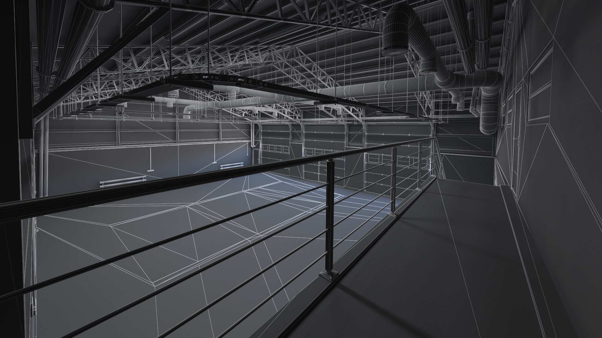 3D Big Garage Empty Interior Vray - TurboSquid 2179700