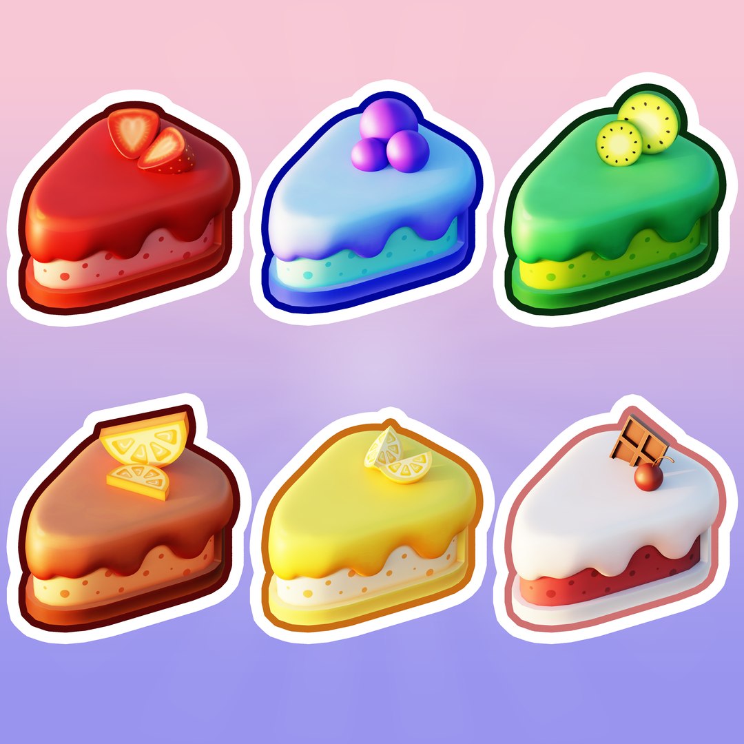 Cartoon Cakes 3D - TurboSquid 2316546