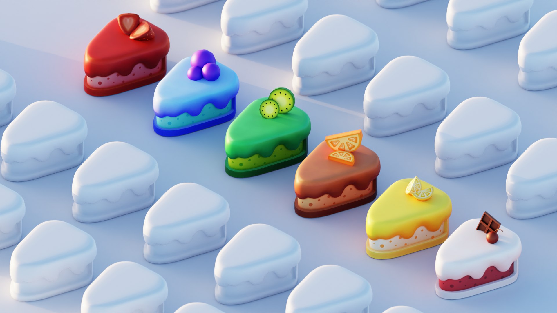 Cartoon Cakes 3D - TurboSquid 2316546