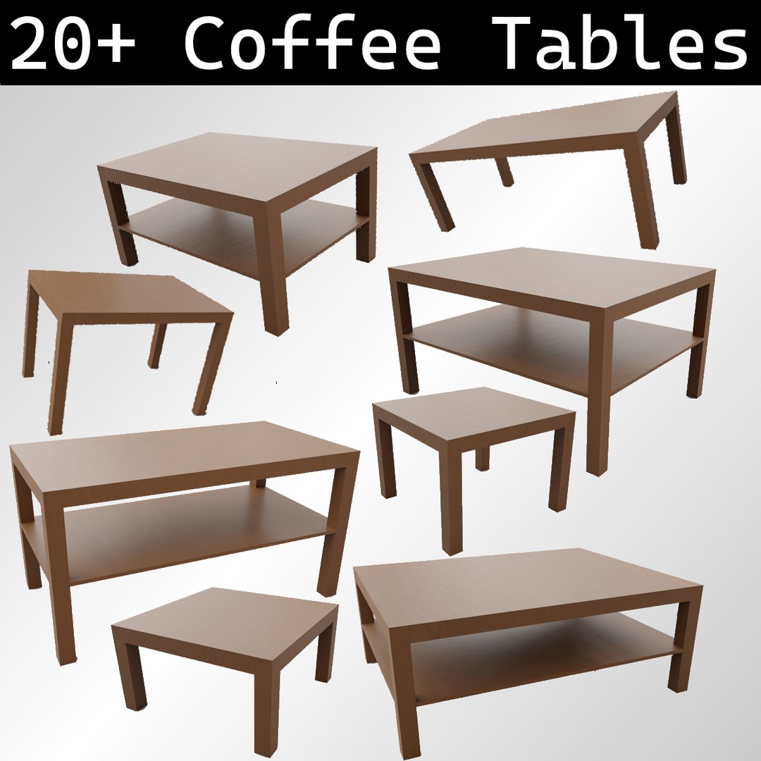 3D 24 Coffee Tables Collection Light Wood Model - TurboSquid 2150194
