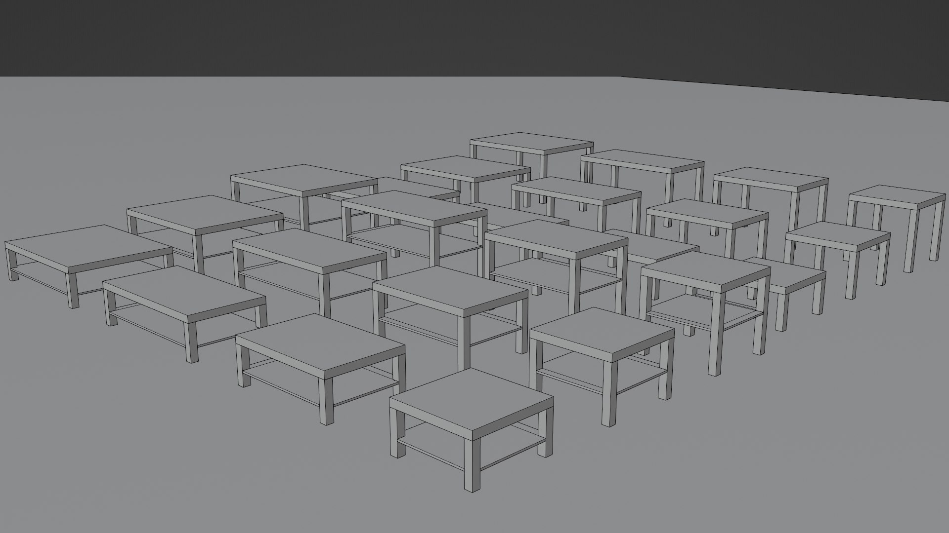 3D 24 Coffee Tables Collection Light Wood Model - TurboSquid 2150194