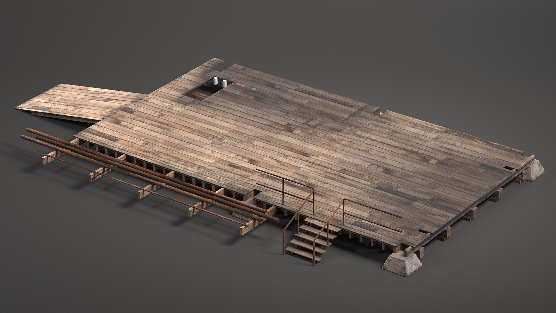 Wooden Terrace for Oil Derrick 3D model - TurboSquid 1988223