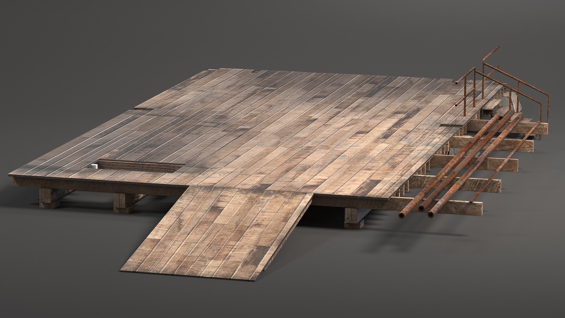 Wooden Terrace for Oil Derrick 3D model - TurboSquid 1988223