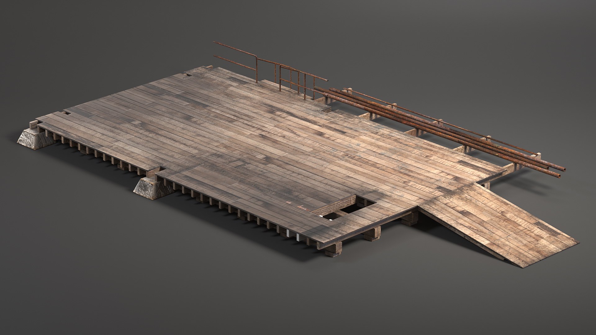 Wooden Terrace for Oil Derrick 3D model - TurboSquid 1988223