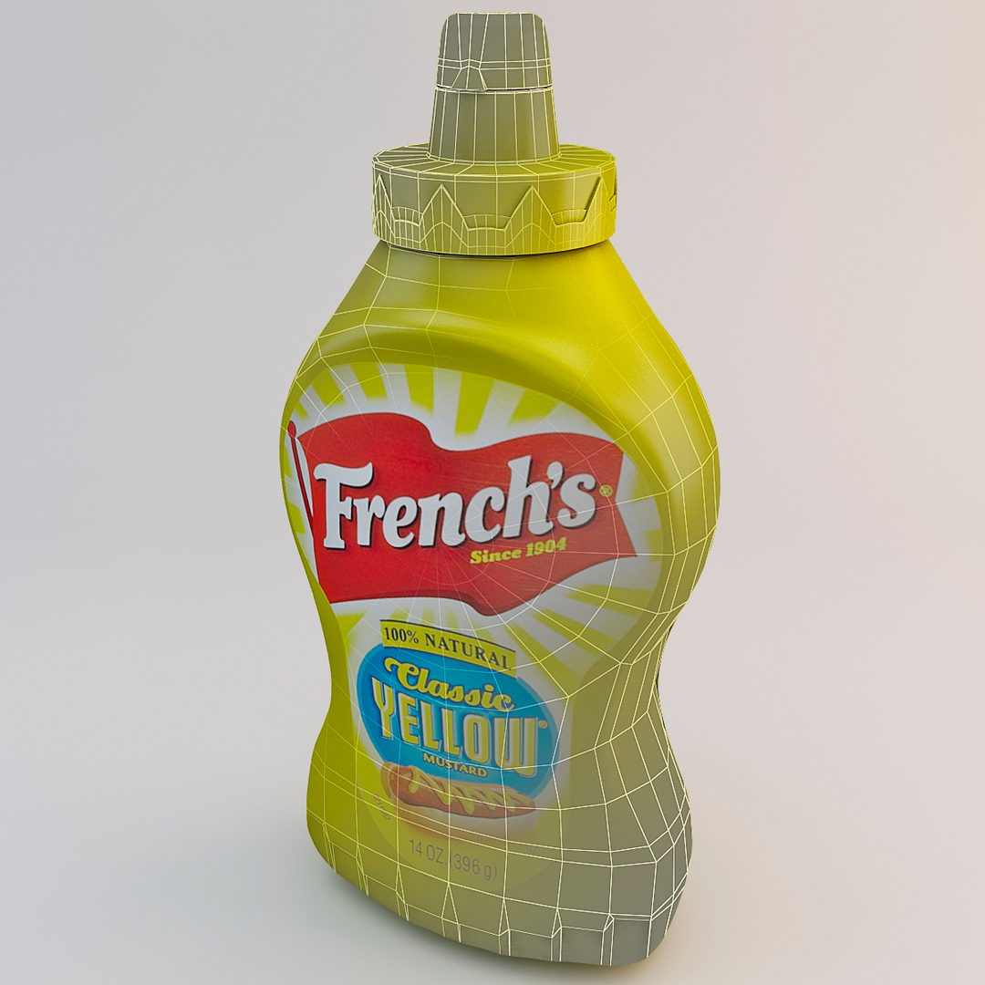 3d french s mustard bottle model