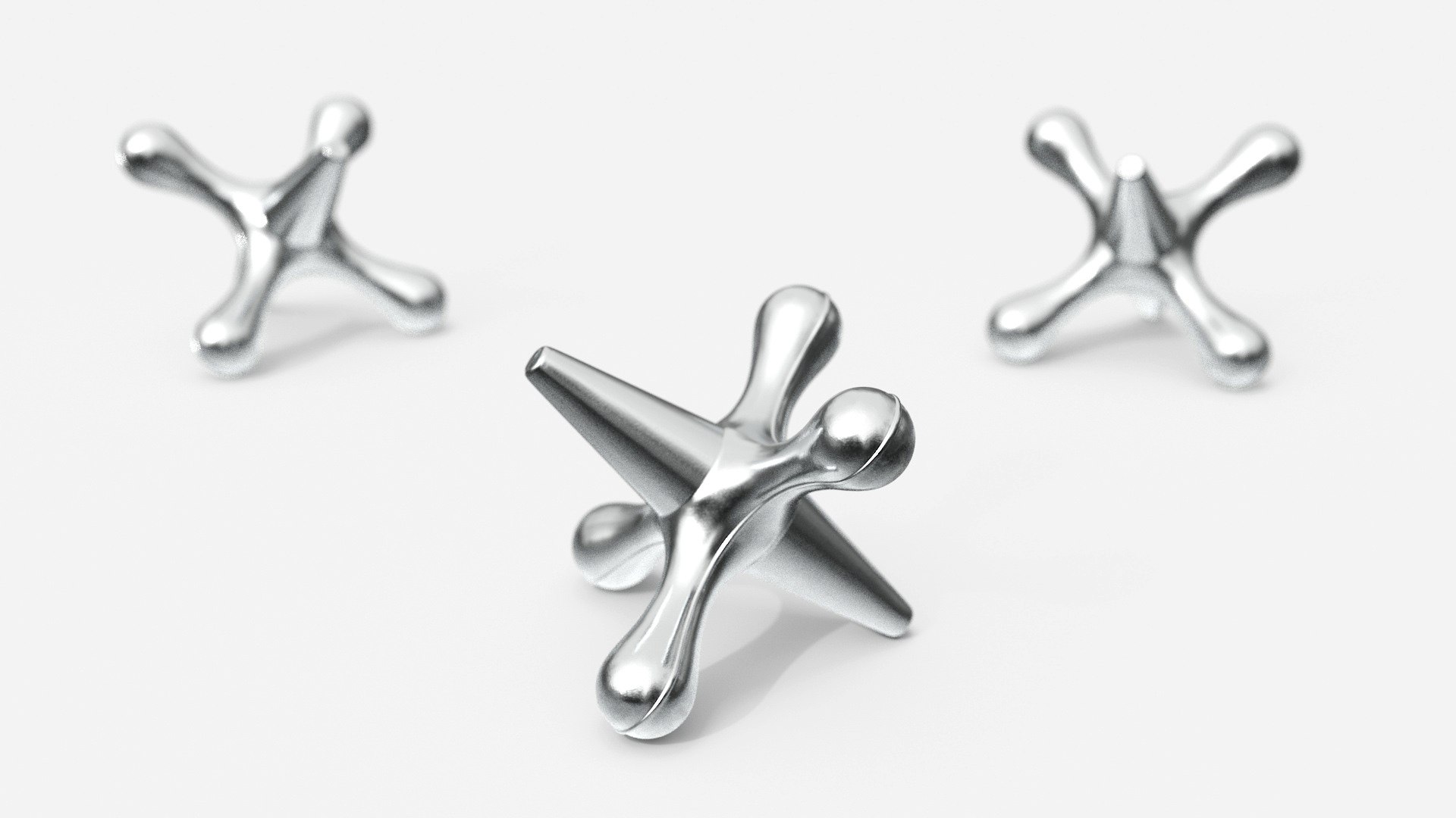 3D Model Metallic Jacks Silver - TurboSquid 2286855