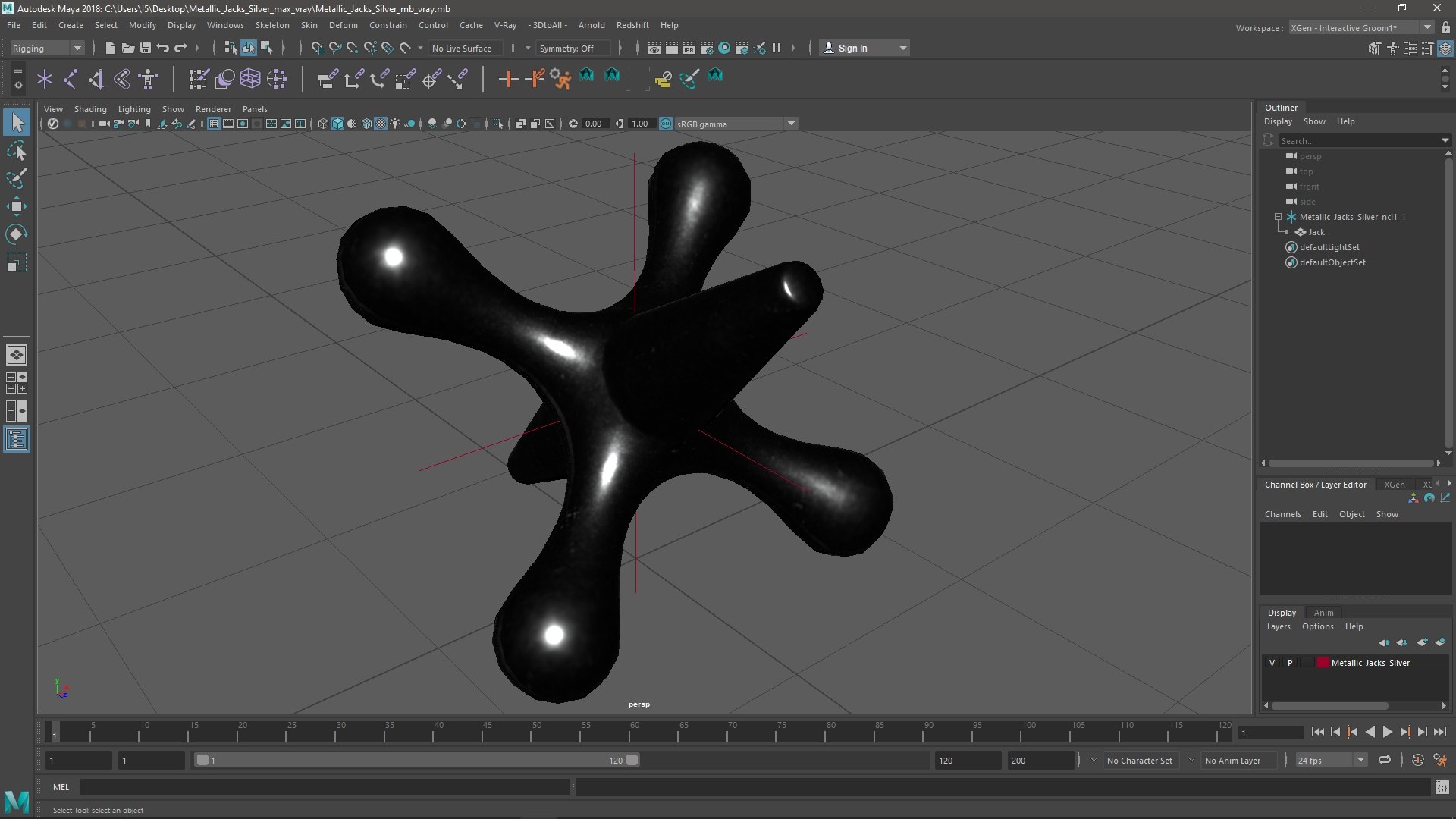 3D Model Metallic Jacks Silver - TurboSquid 2286855
