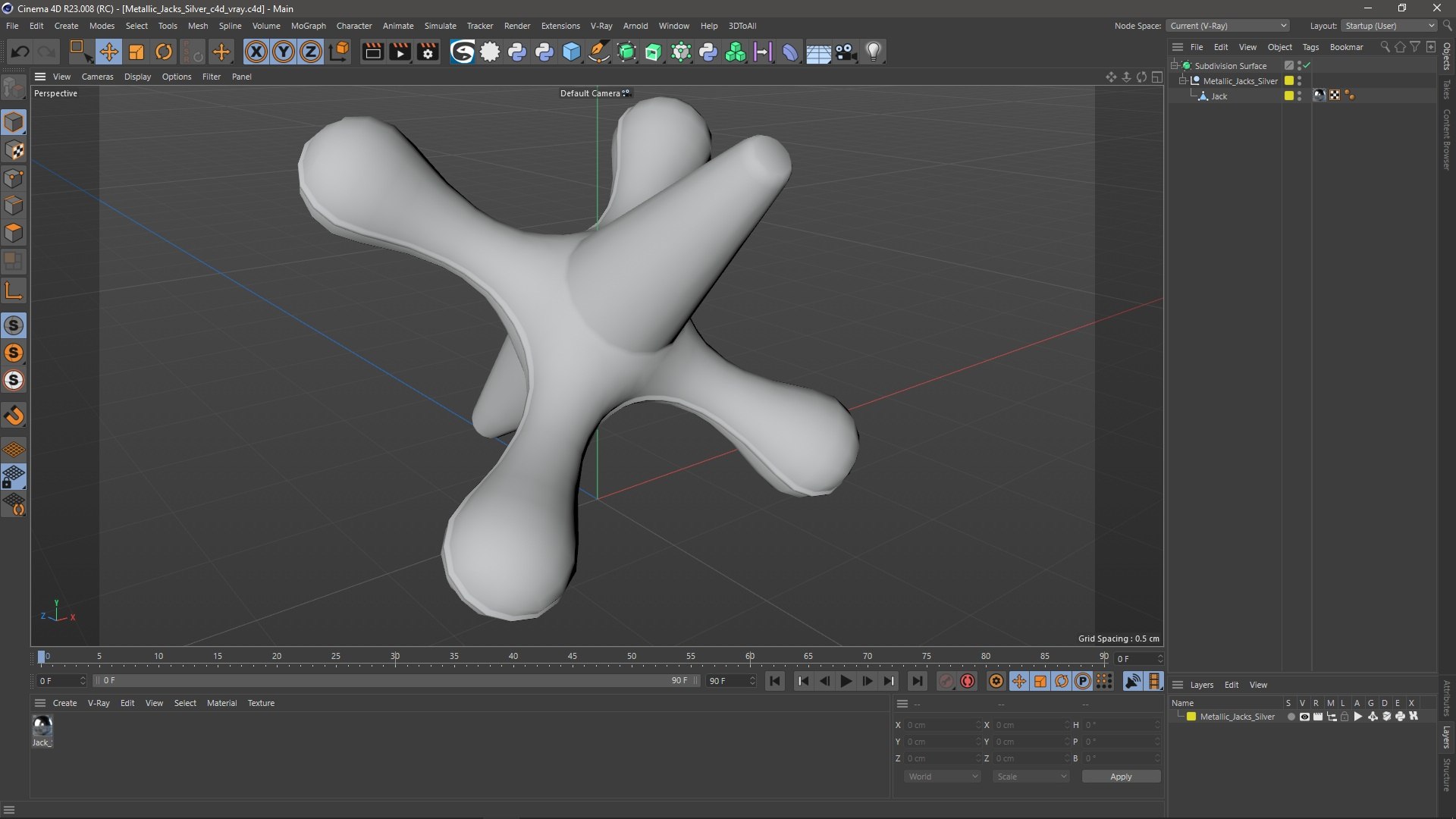 3D Model Metallic Jacks Silver - TurboSquid 2286855