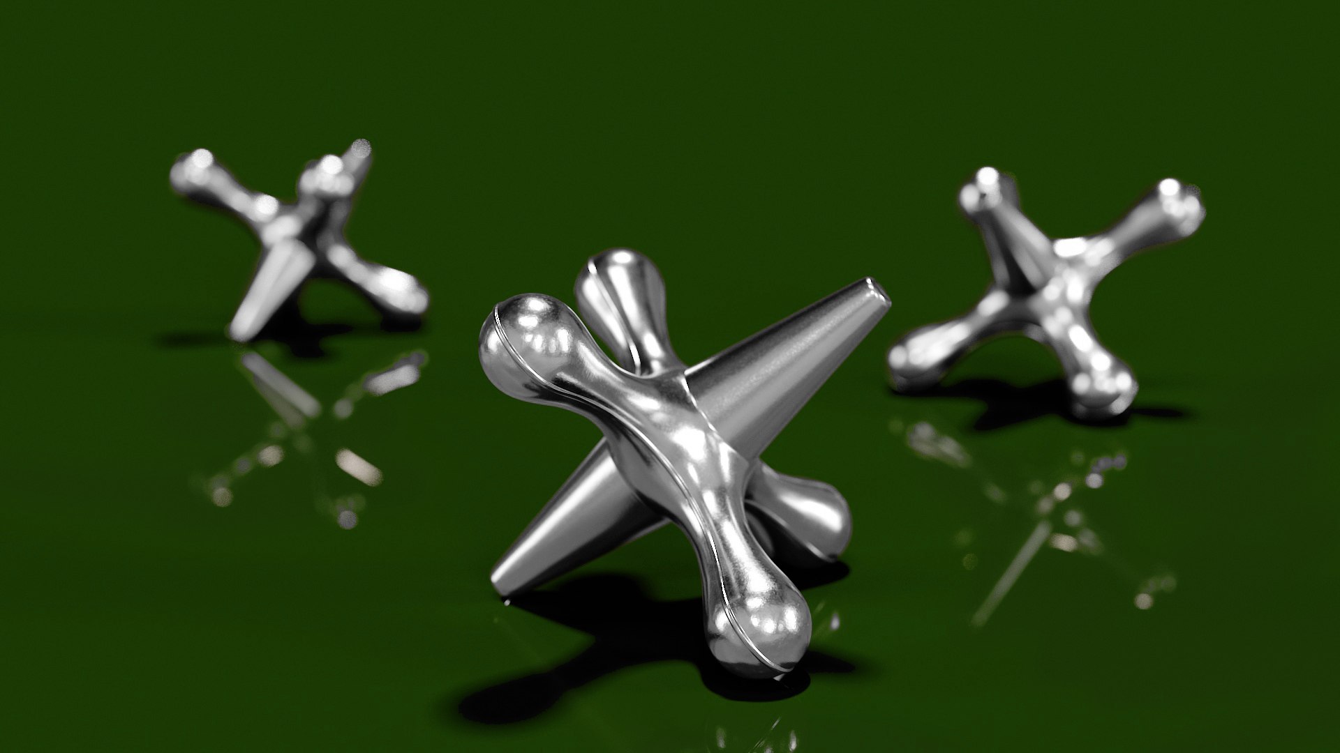 3D Model Metallic Jacks Silver - TurboSquid 2286855