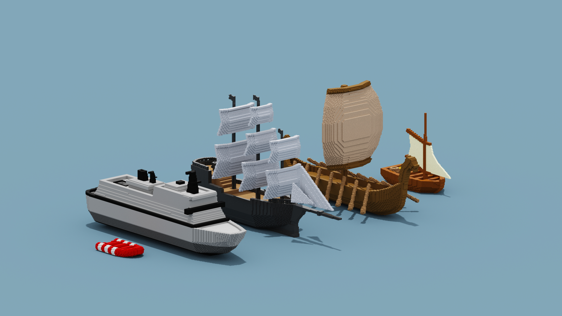 3D Voxel Boat Collection Low-poly 3D Model Model - TurboSquid 1955126