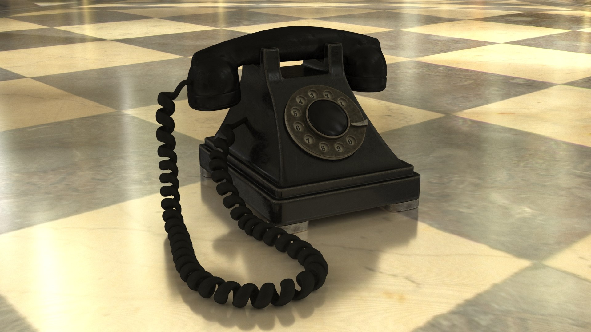 Old rotary phone materials 3D - TurboSquid 1377444
