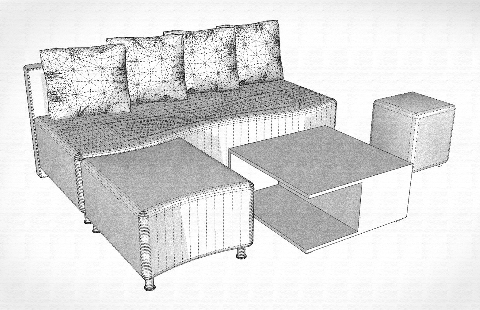 simple sofa modern 3d obj