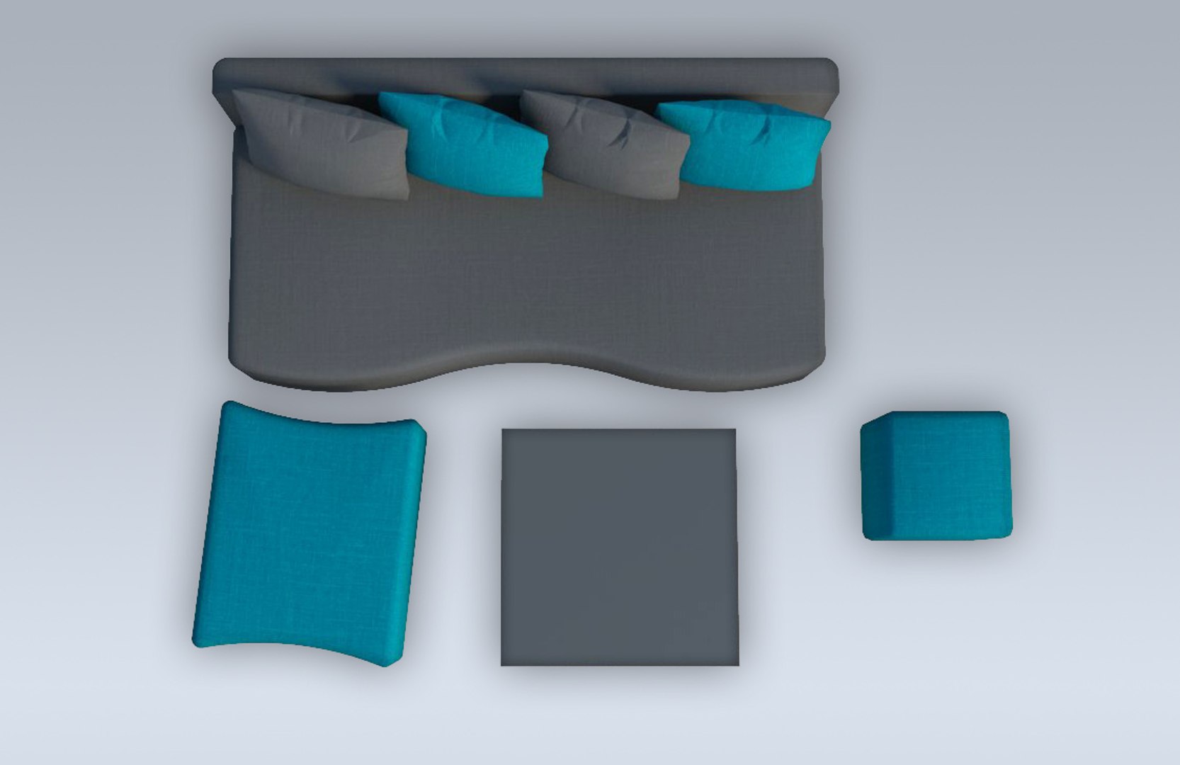 simple sofa modern 3d obj