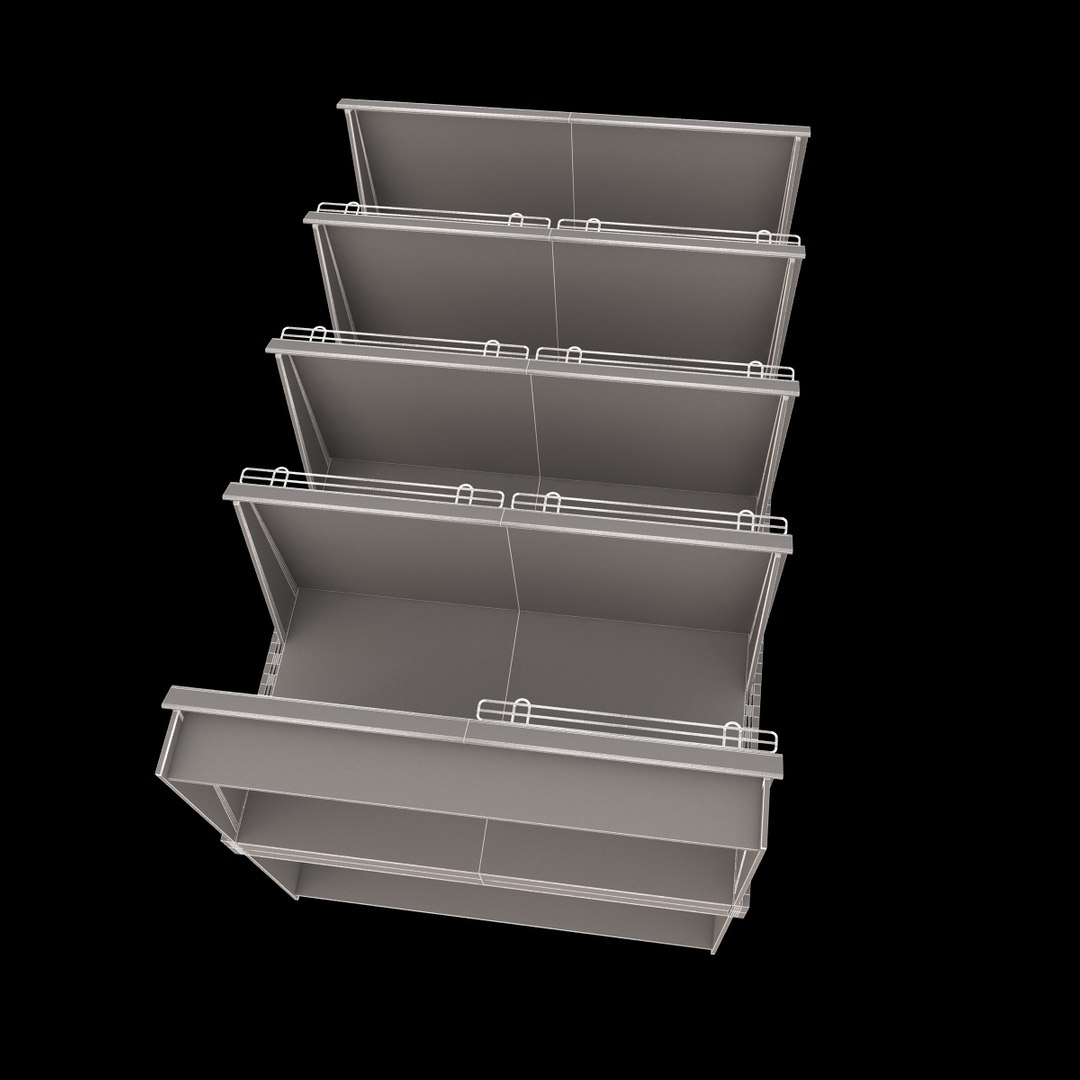 3d Model Supermarket Double Shelf Module