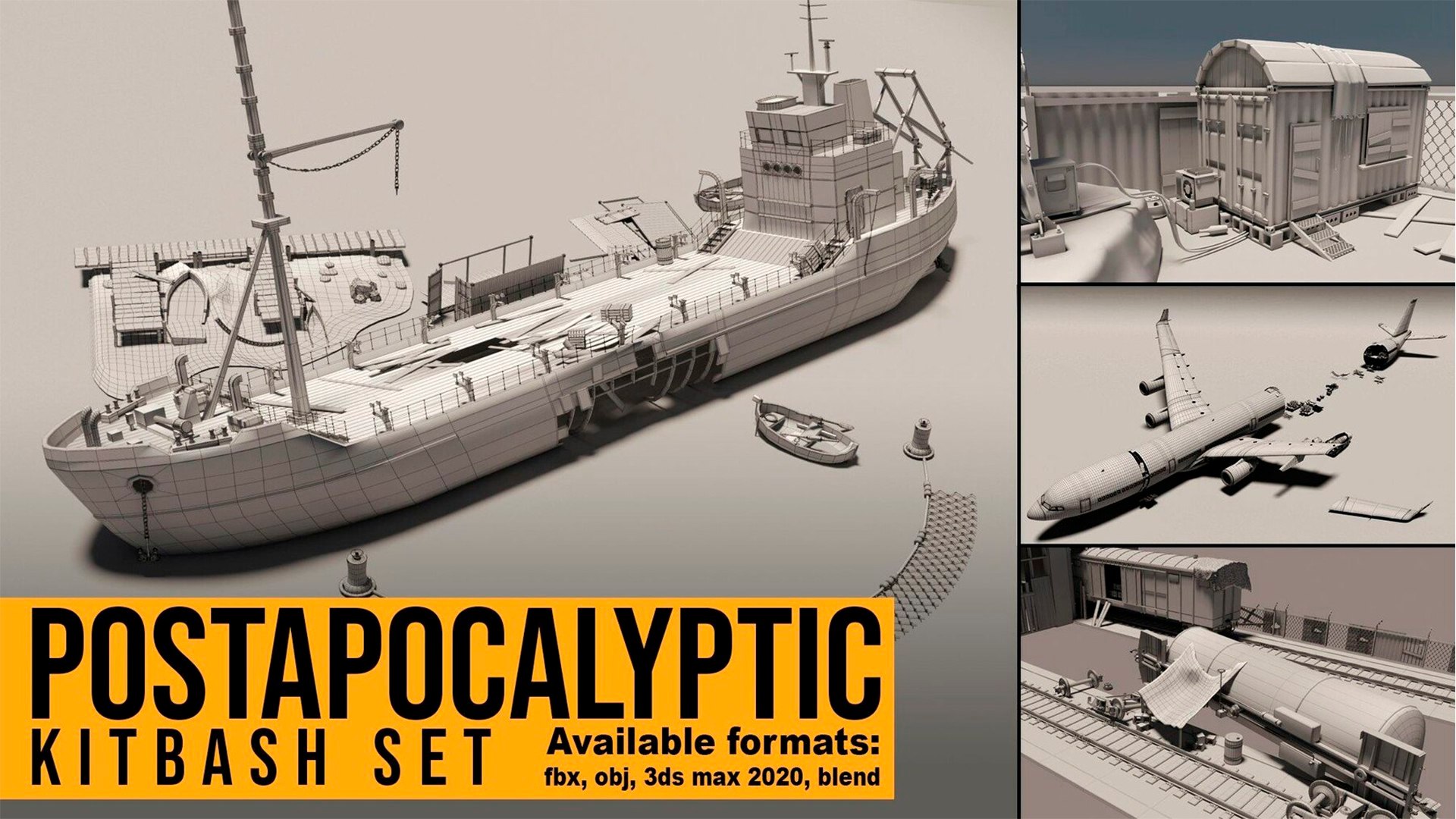 Post Apocalyptic KITBASH Set 3D Model - TurboSquid 1988559