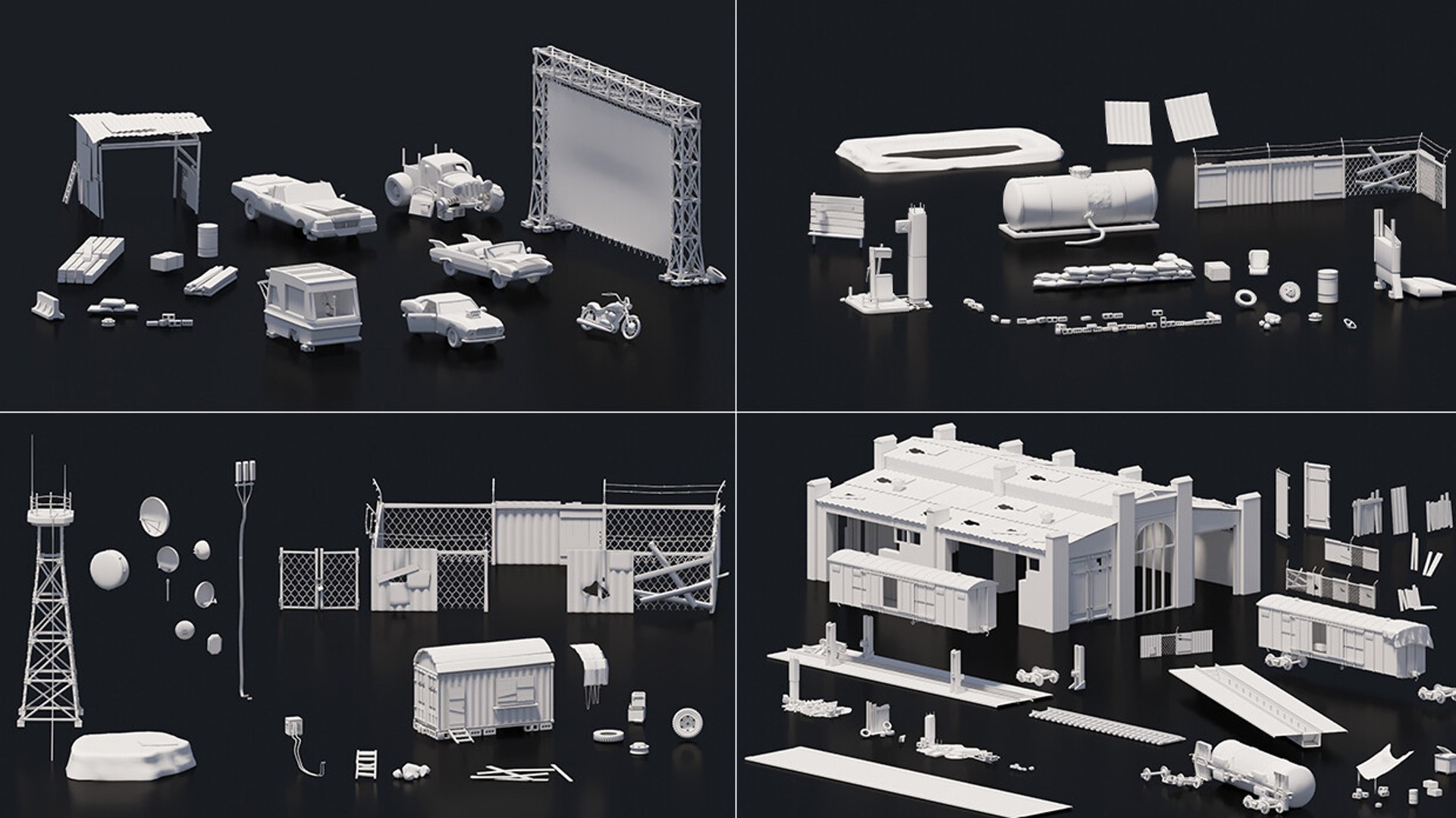 Post Apocalyptic KITBASH Set 3D Model - TurboSquid 1988559
