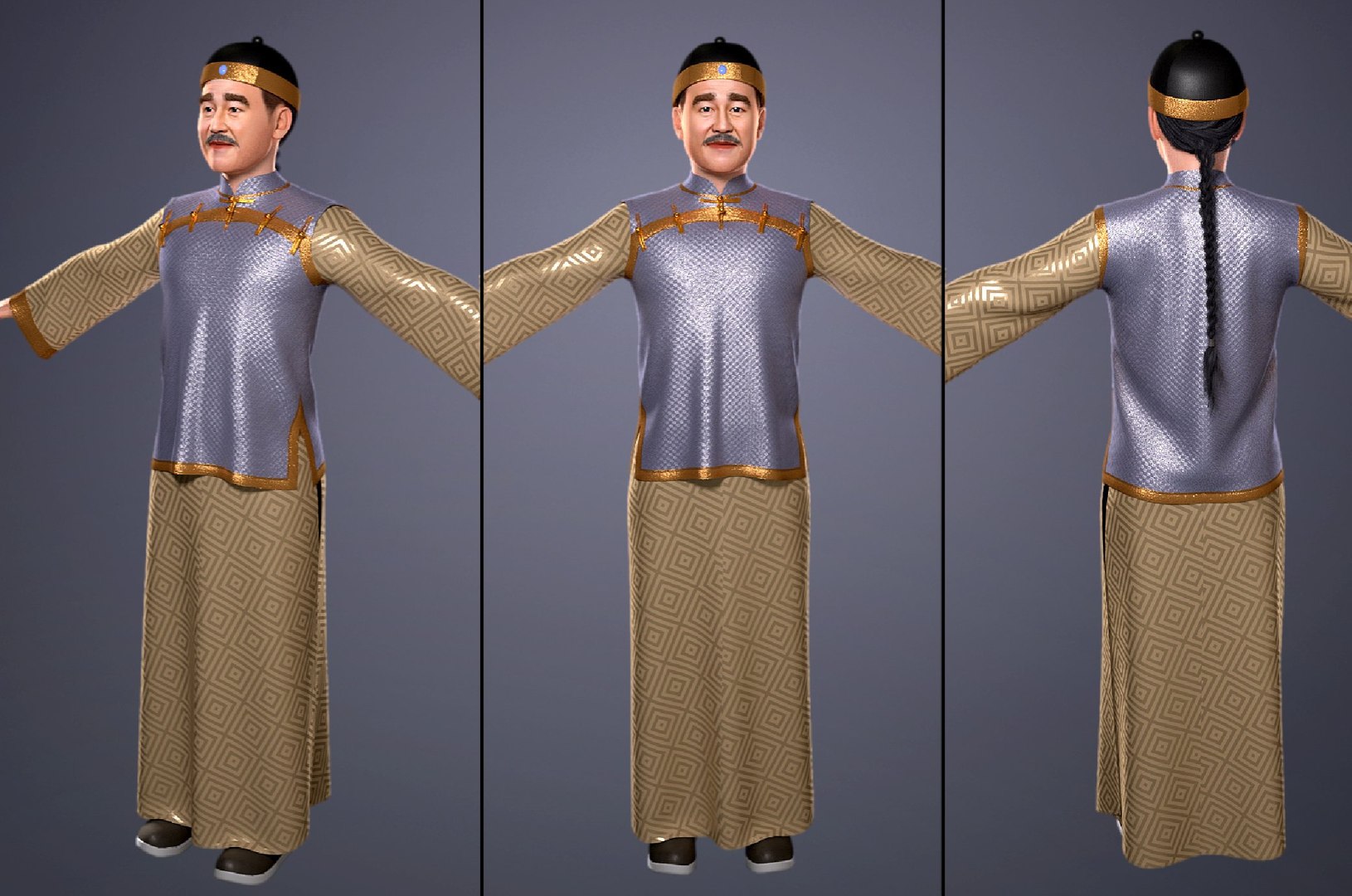 3D Chinese Ancient Qing Dynasty Shopkeeper Zhao Benshan Model ...