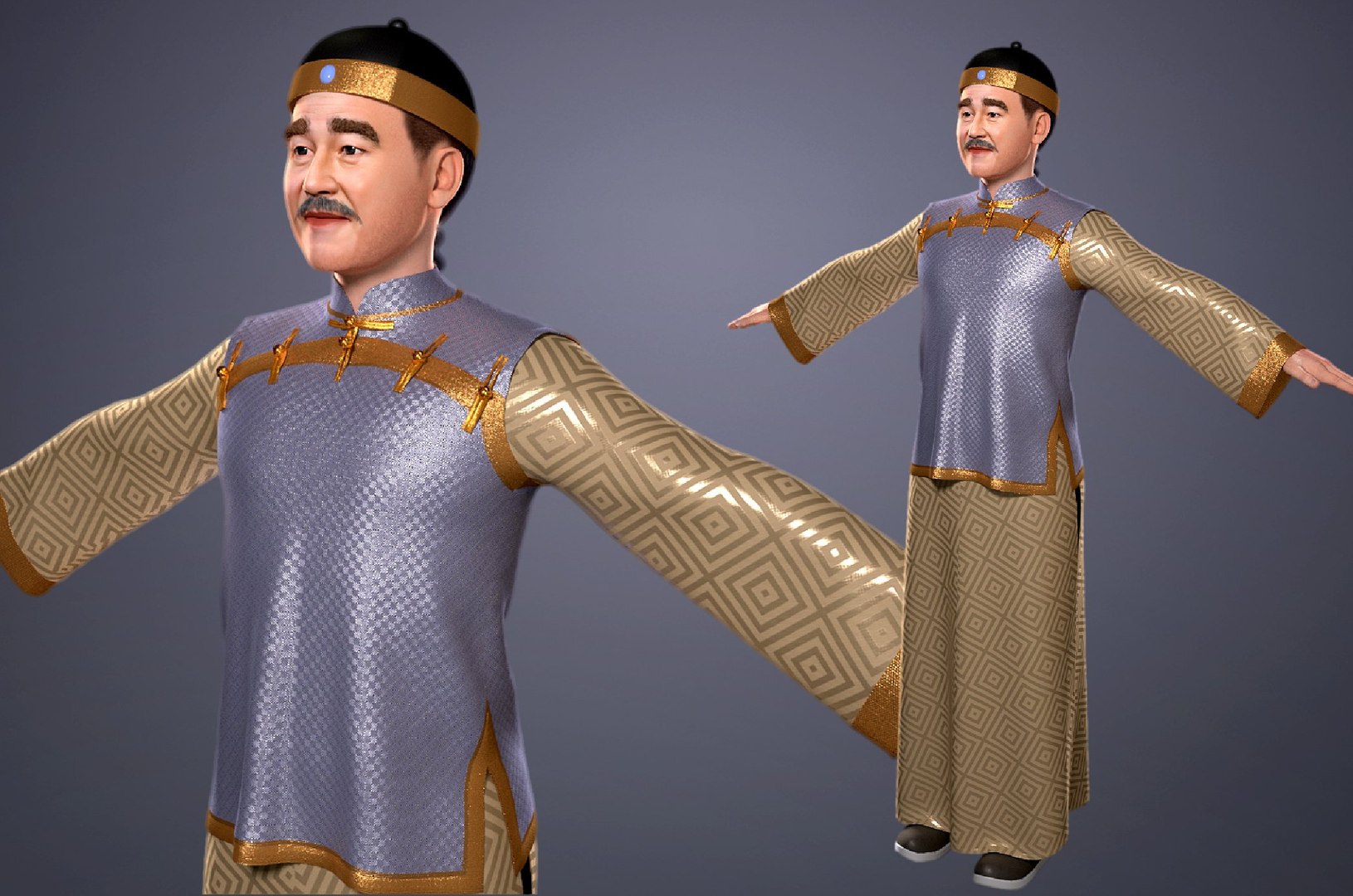 3D Chinese Ancient Qing Dynasty Shopkeeper Zhao Benshan Model ...