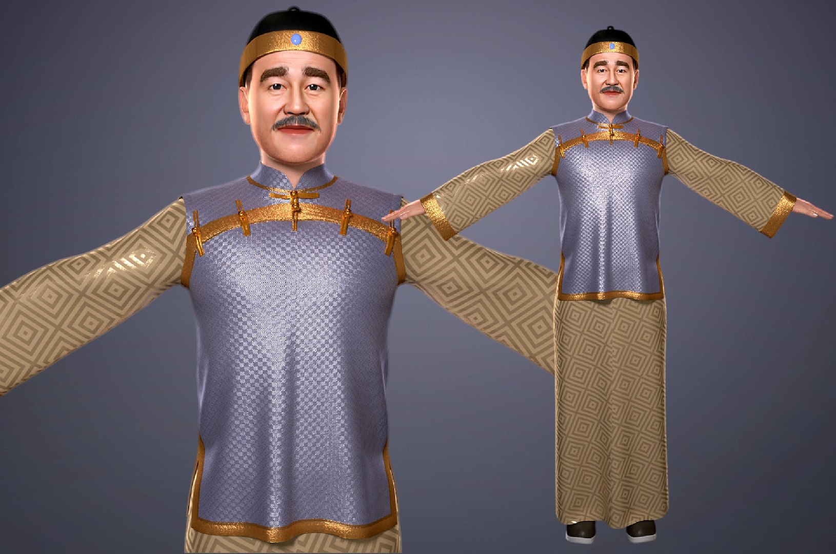 3D Chinese Ancient Qing Dynasty Shopkeeper Zhao Benshan Model - TurboSquid 2203091
