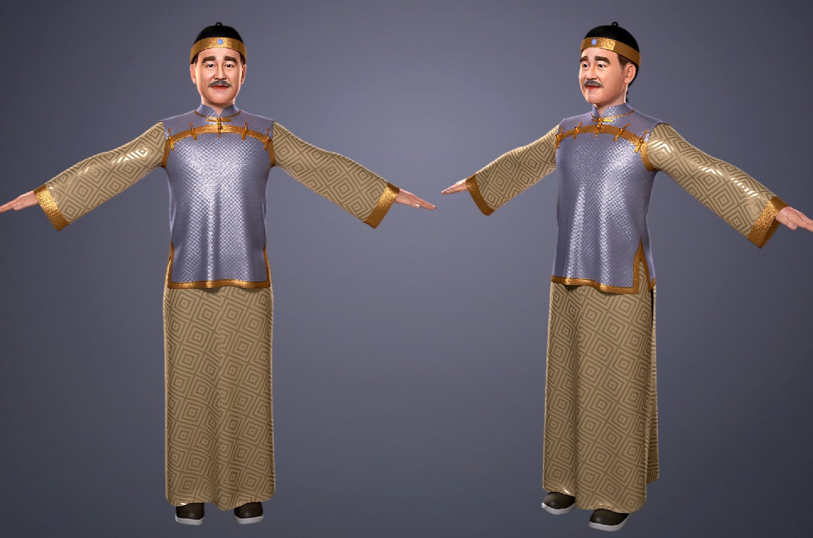 3D Chinese Ancient Qing Dynasty Shopkeeper Zhao Benshan Model ...