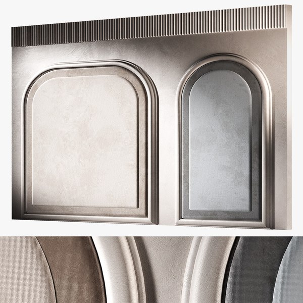 modèle 3D de Panneaux muraux arqués Inserts décoratifs souples ...