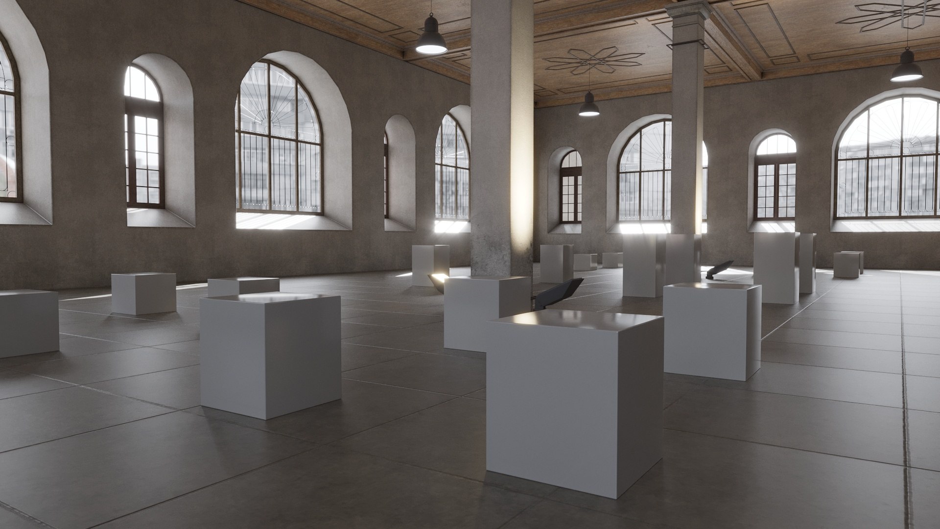 3D Model Game Ready Exhibition Room - TurboSquid 1909721
