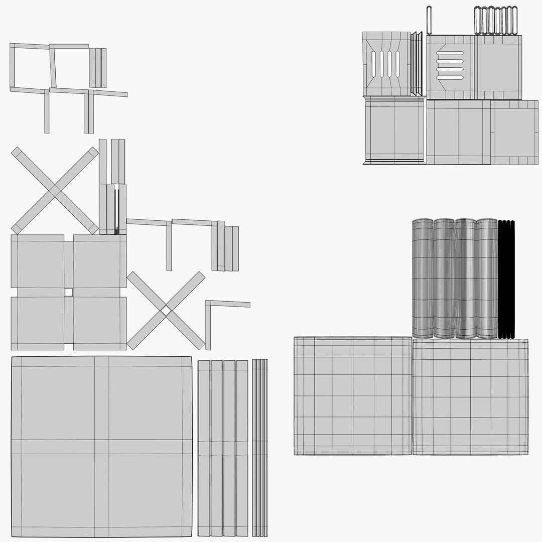 Coffee Table With Stool 3D Model - TurboSquid 2501621