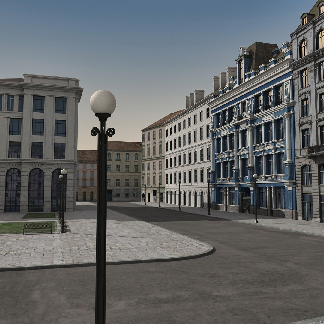 3d town buildings