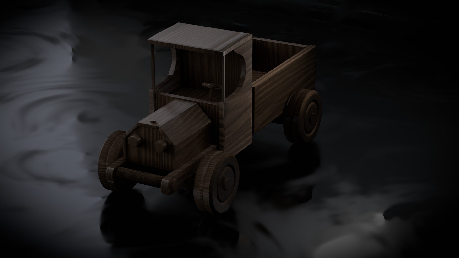 3D Wooden Toy Car Textured UV Mapped Game Render Ready 3D Model ...