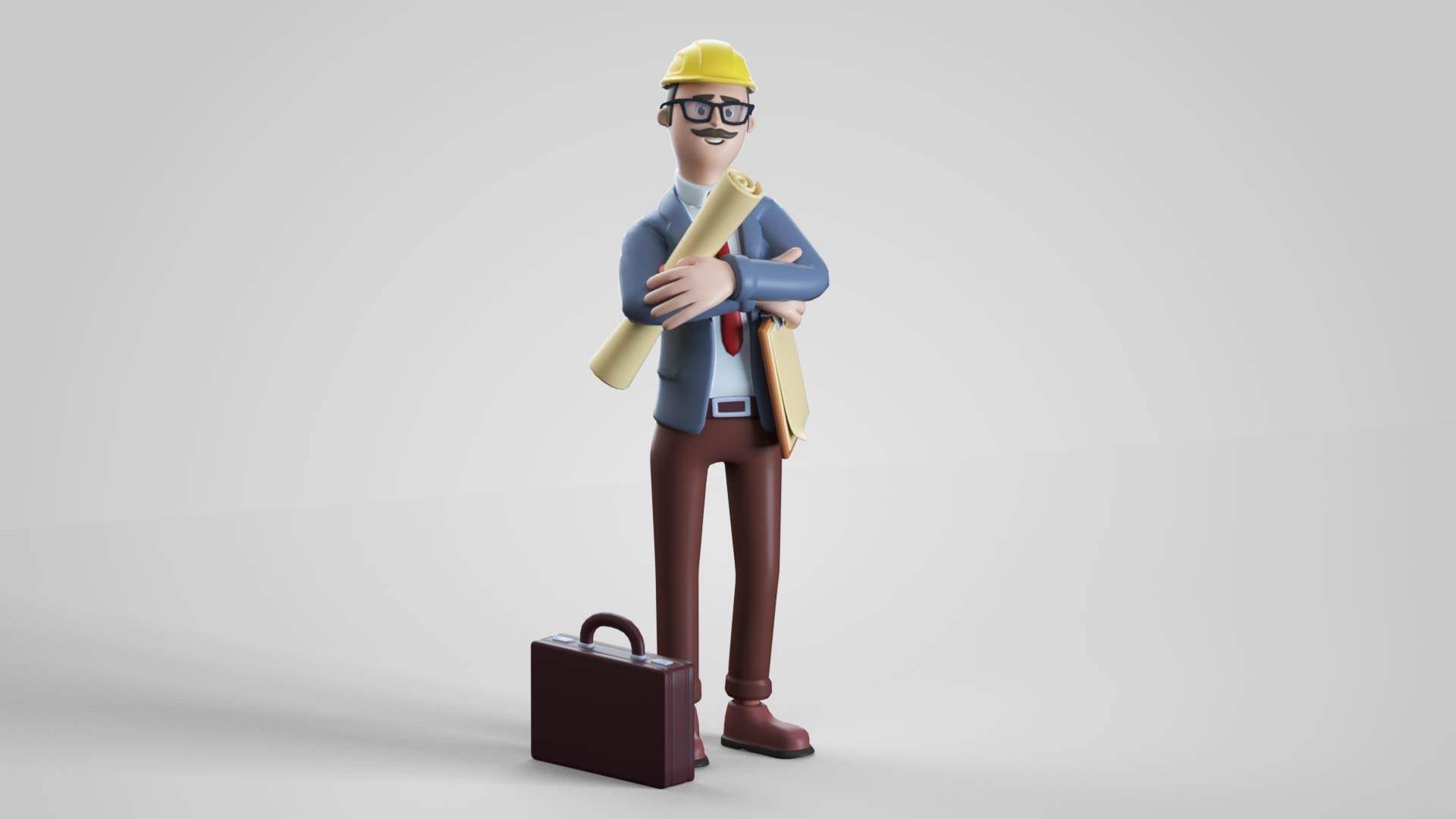 Cartoon Architect - Rigged 3D Model - TurboSquid 1998560