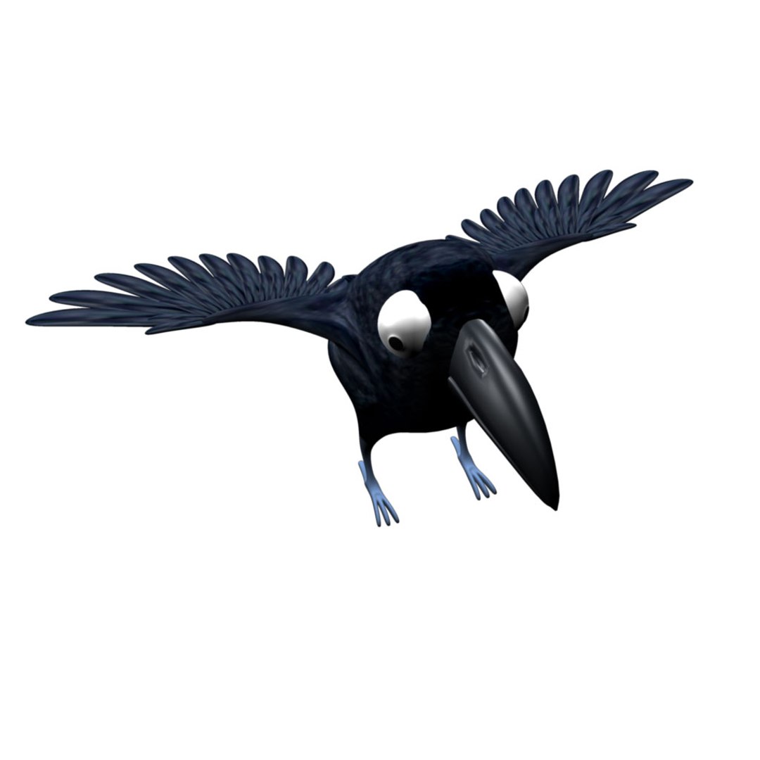 3d Crow Bird Model