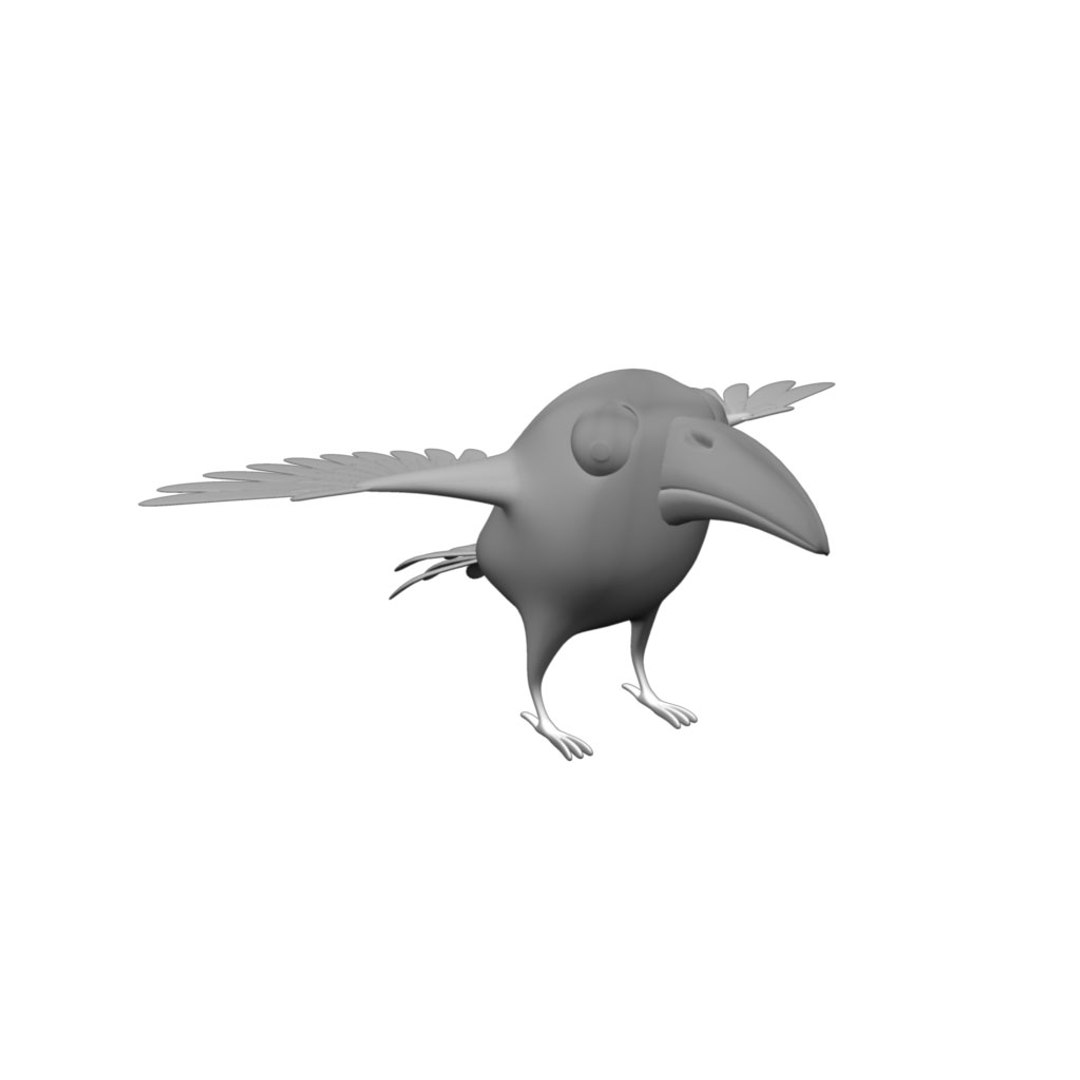3d Crow Bird Model