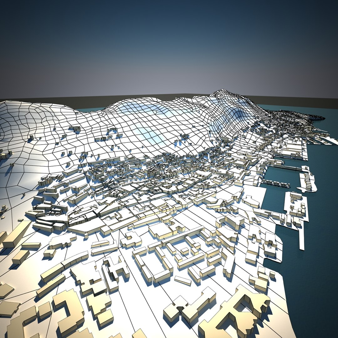 3D Gibraltar Lowres Skyline Model - TurboSquid 1298805