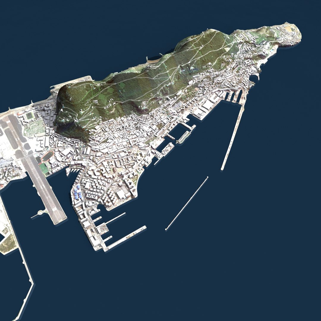 3D Gibraltar Lowres Skyline Model - TurboSquid 1298805